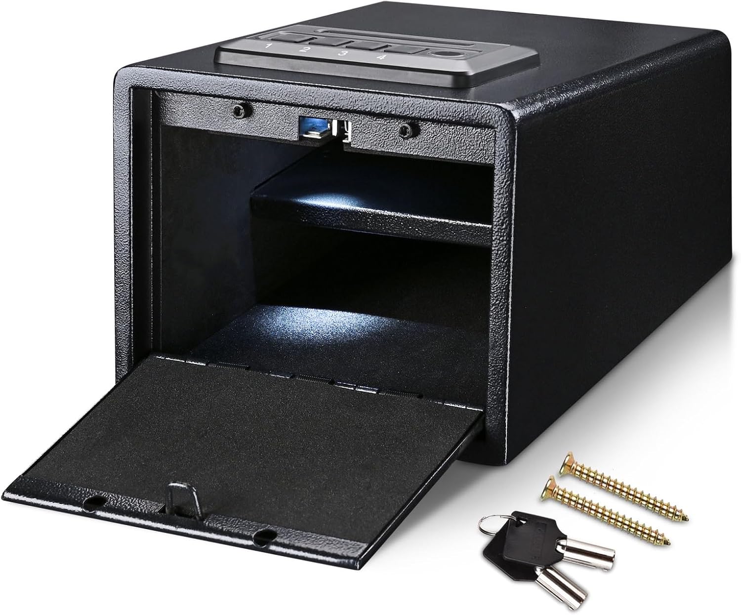 Amazon.com: HeyJiaYu Handgun Safe Biometric Fingerprint 4-button Key ...