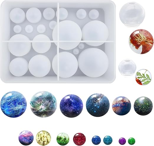 3 PCS Round Ball Resin Molds, AFUNTA No-Stick 3D Sphere Epoxy Resin ...
