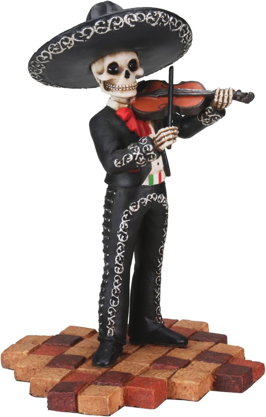 Amazon.com: Male Skeleton Skull Black Mariachi Band Violin Statue ...