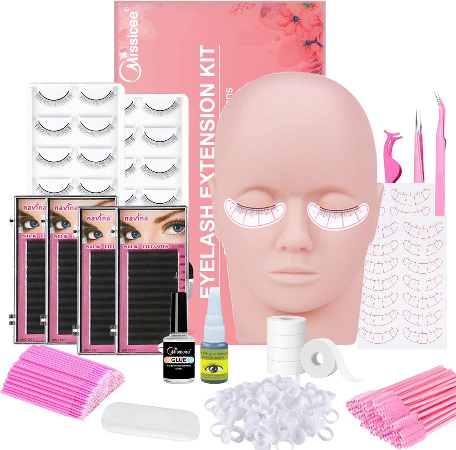 Lash Eyelash Extension Kit, Professional Mannequin Head Training For ...