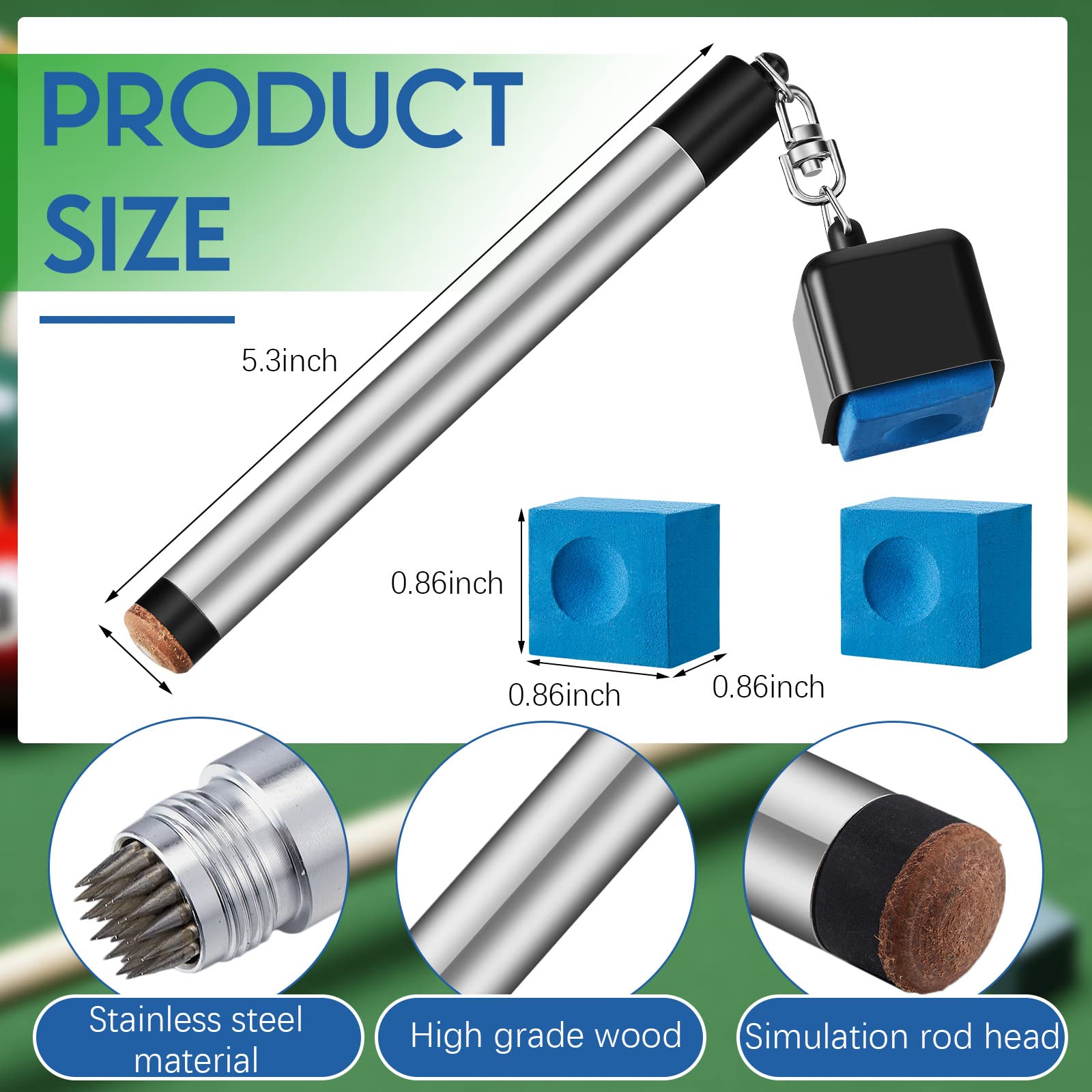 2 Pcs Pool Chalk Holder for Billiards 2 in 1 Cue Chalk Holder Portable ...