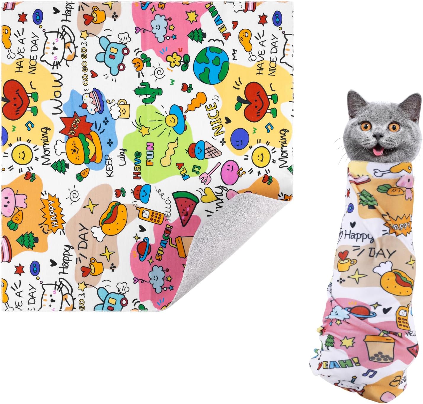 Amazon.com : Likesing Cat Wrap for Grooming, Velcro Fabric for Cats Pet ...