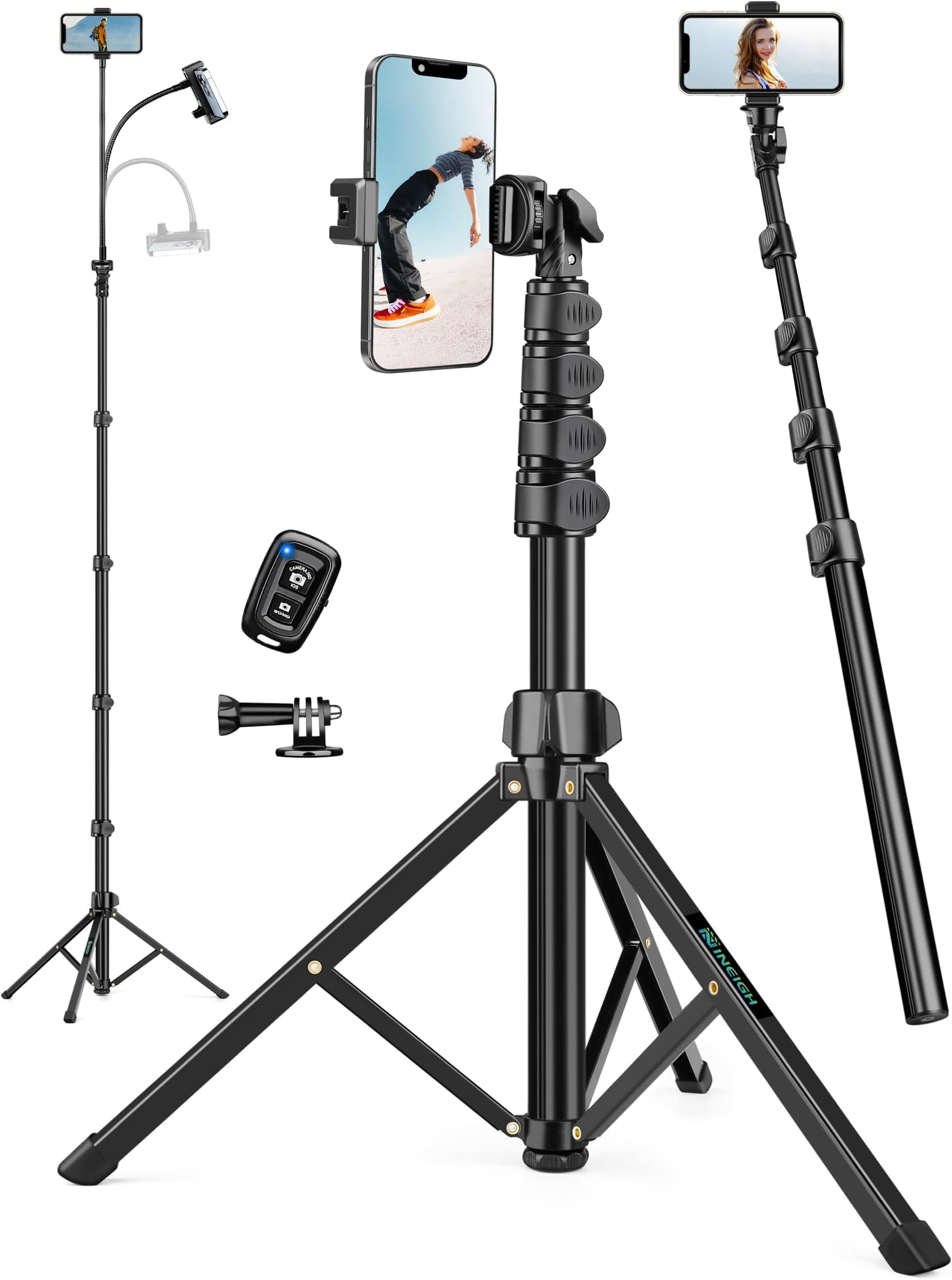 Amazon.com: Up to 82.6 Inch Tall Tripod for Cell Phone and Lightweight ...