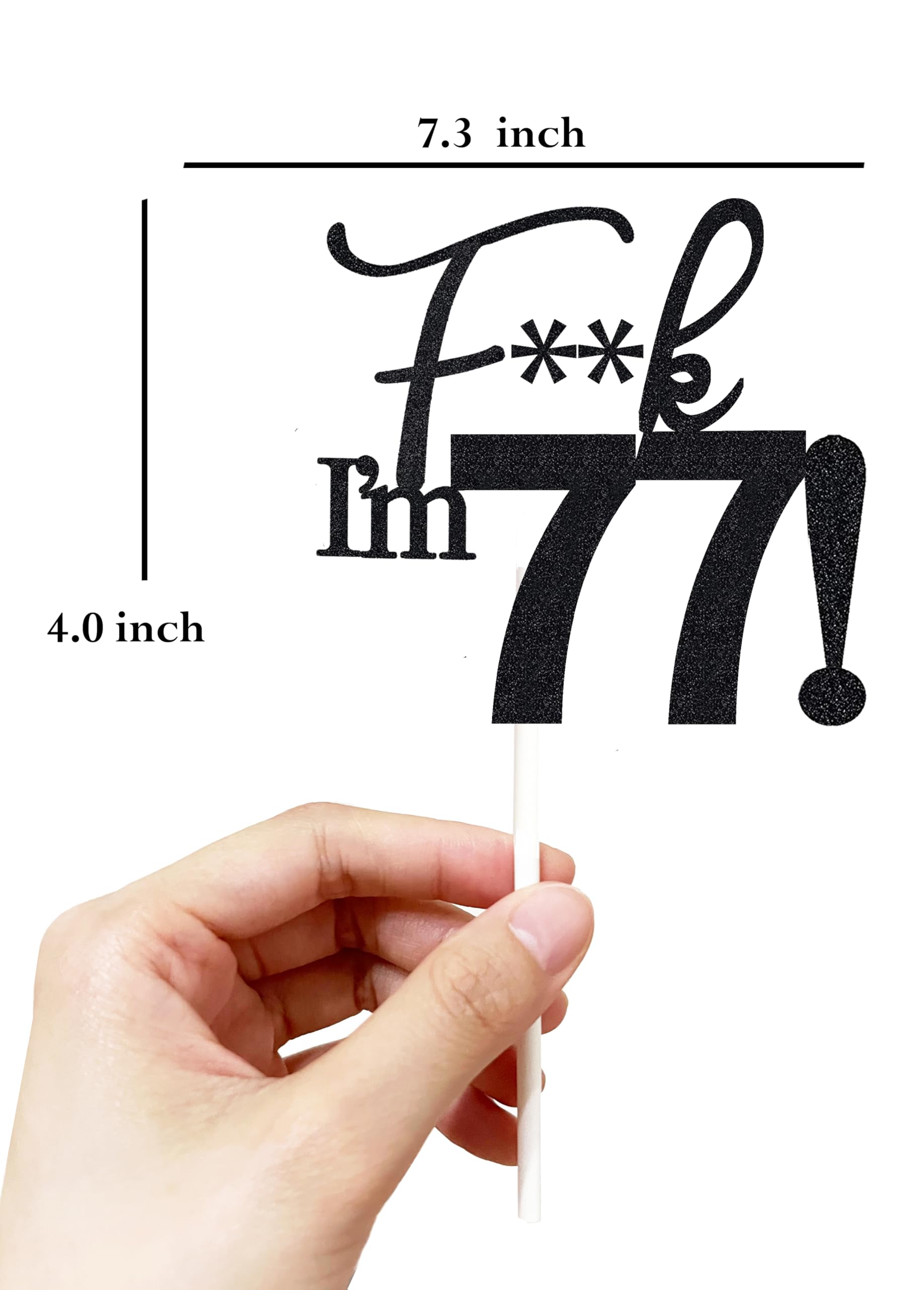 Snapklik.com : 77 Cake Toppers, 77 Birthday Cake Toppers-Black Glitter ...