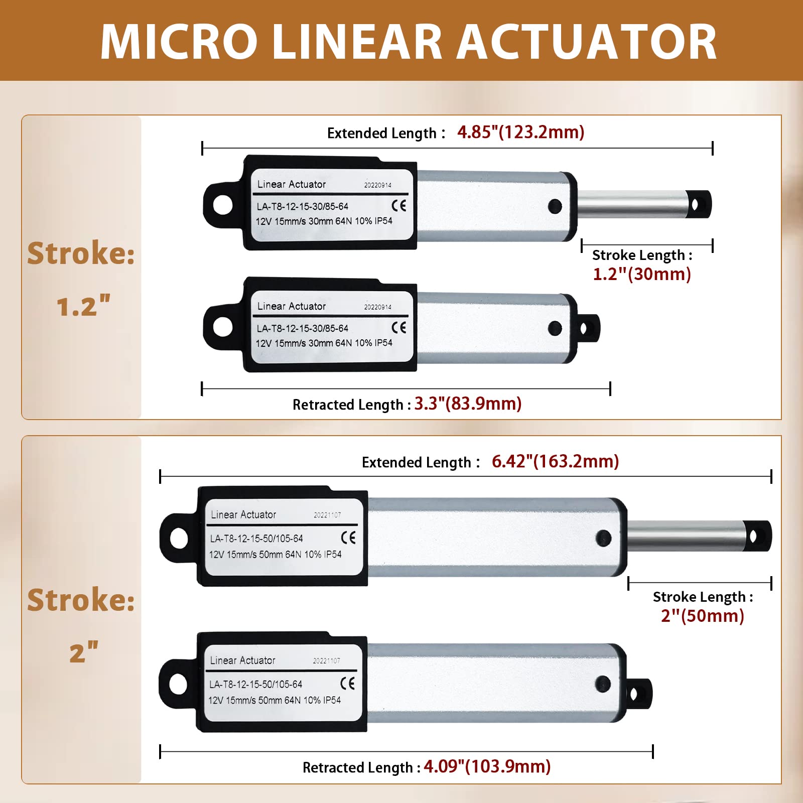 Snapklik.com : Mini Micro Linear-Actuator 1.2 Stroke - w/Remote Control ...