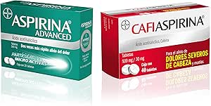 Aspirina Advanced 20 Tabletas 500 mg más Cafiaspirina 40 Tabletas 500 ...