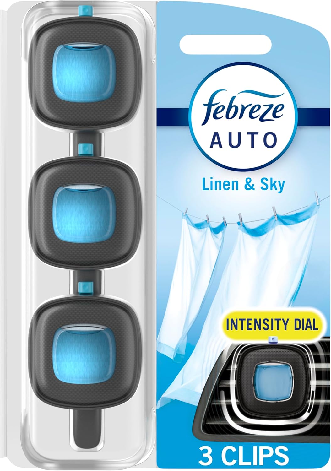 Amazon.com: Febreze Car Vent Clips Linen and Sky Air Freshener, 0.04 ...