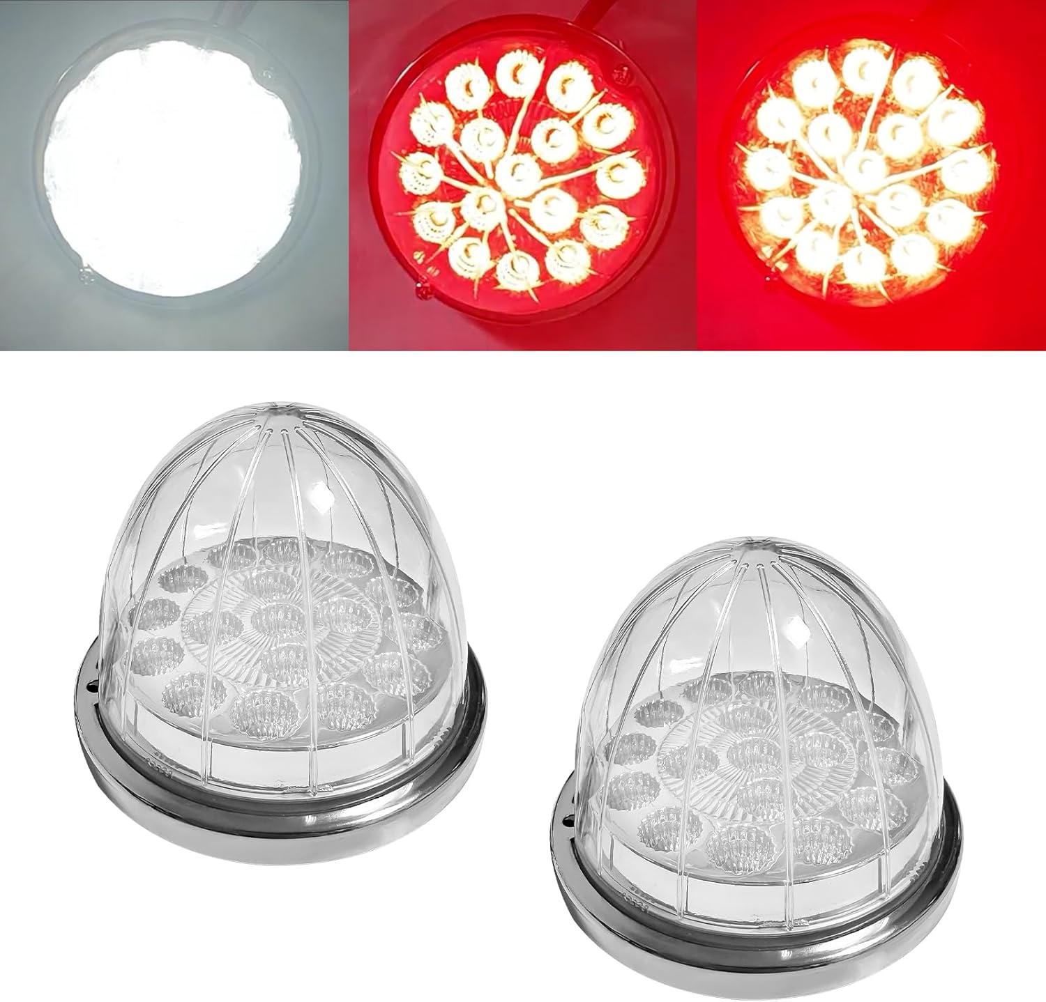 Amazon.com: 2PCS 17 LED Dual Function Watermelon Lights - Red Turn ...