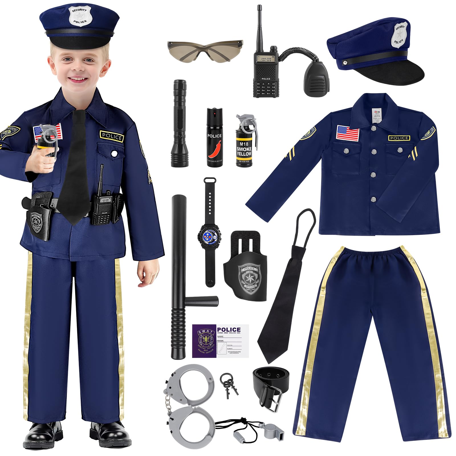 Snapklik.com : deAO Police Officer Costume For Kids Role Play Set