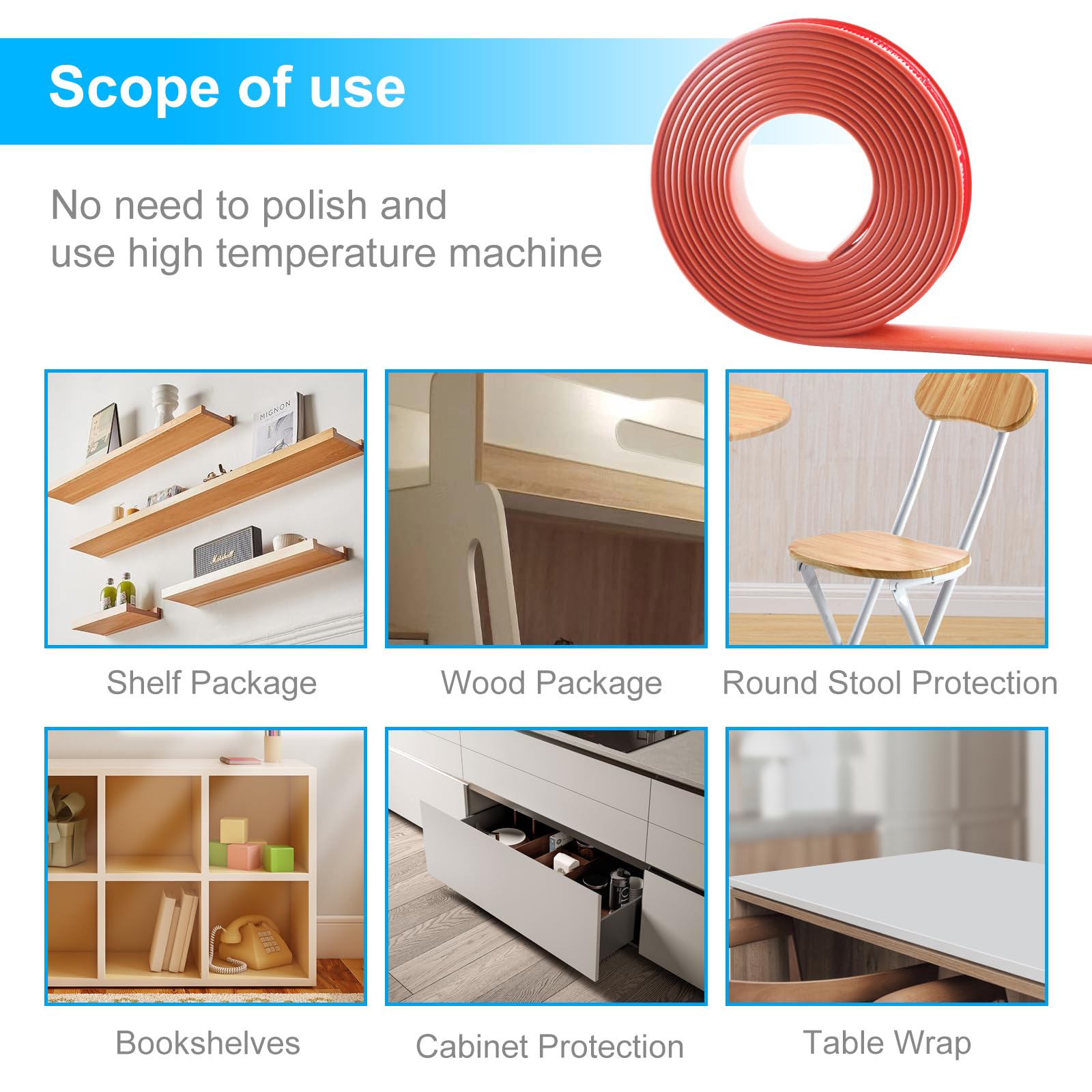 Snapklik.com : U-Shape Edge Banding, Countertop Edge Trim 16.4ft X 16mm ...
