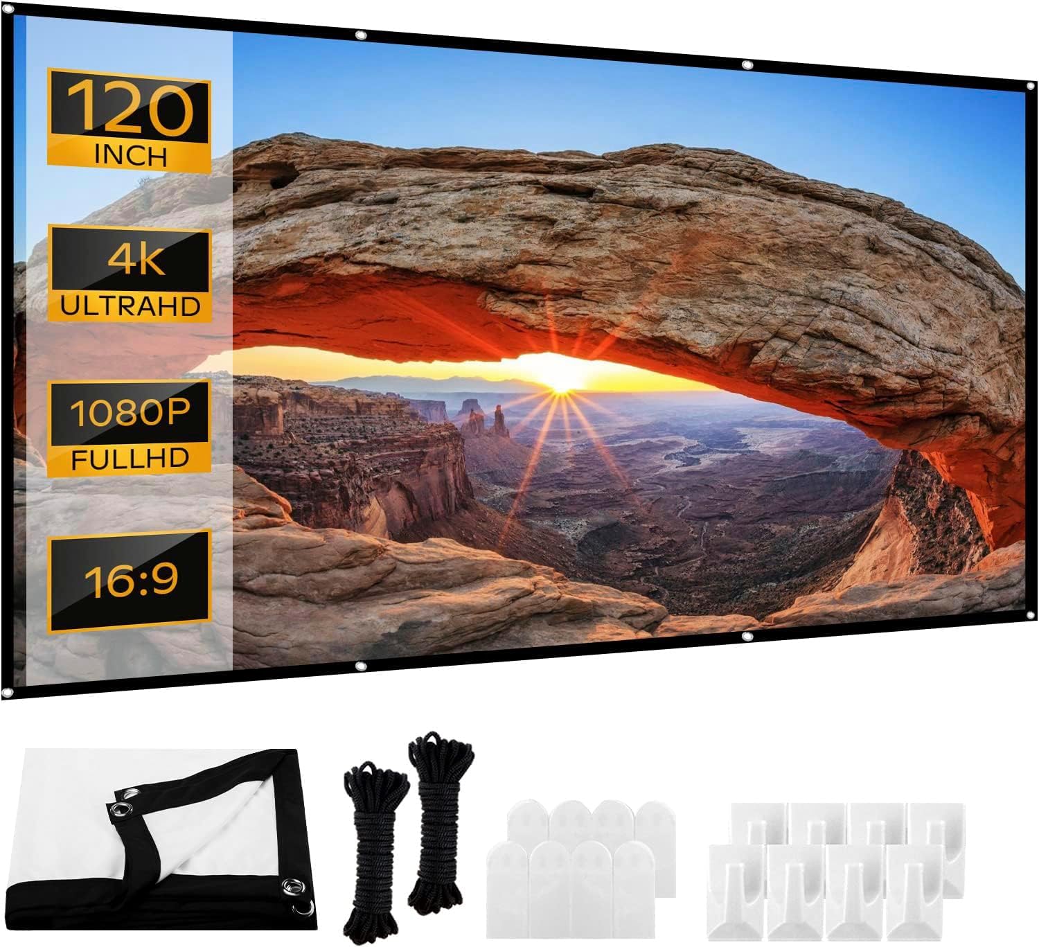 Amazon.com: Projector Screen 120 inch, Outdoor Movie Screen with ...