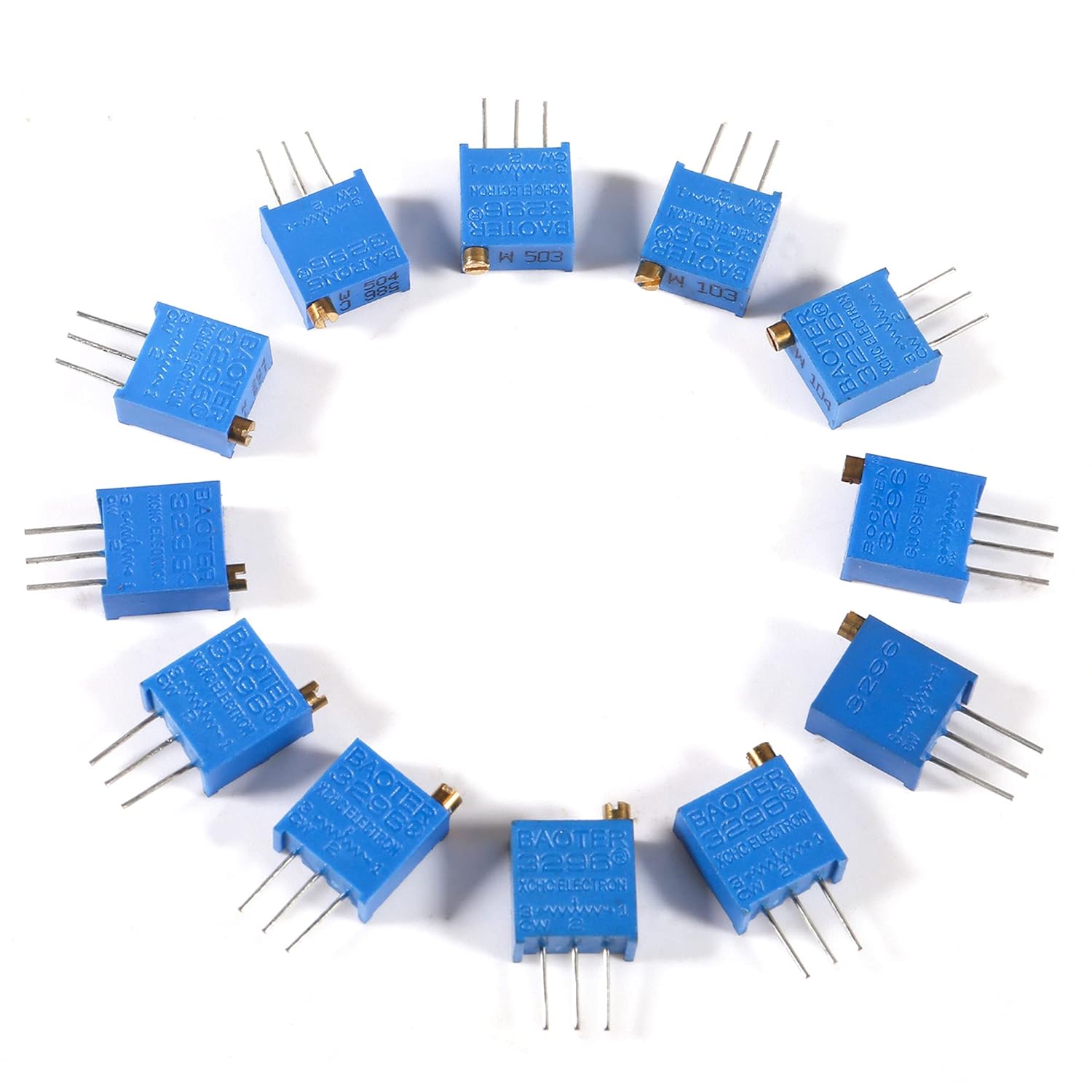 ALAMSCN 60PCS 12 Values Variable Resistor 3296W Potentiometer Kit ...