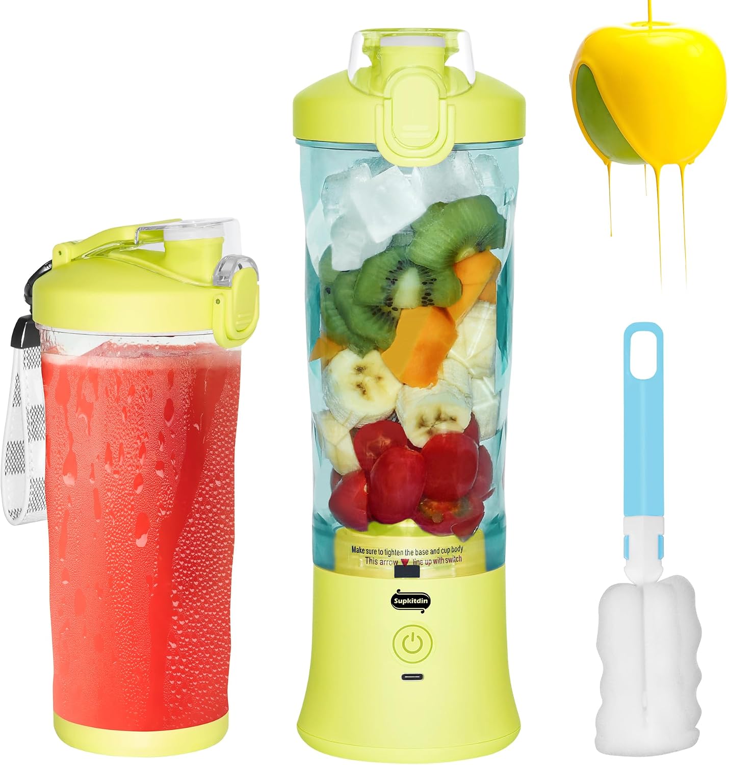 Amazon.com: 20 Oz Portable Blender USB Rechargeable, Supkitdin ...