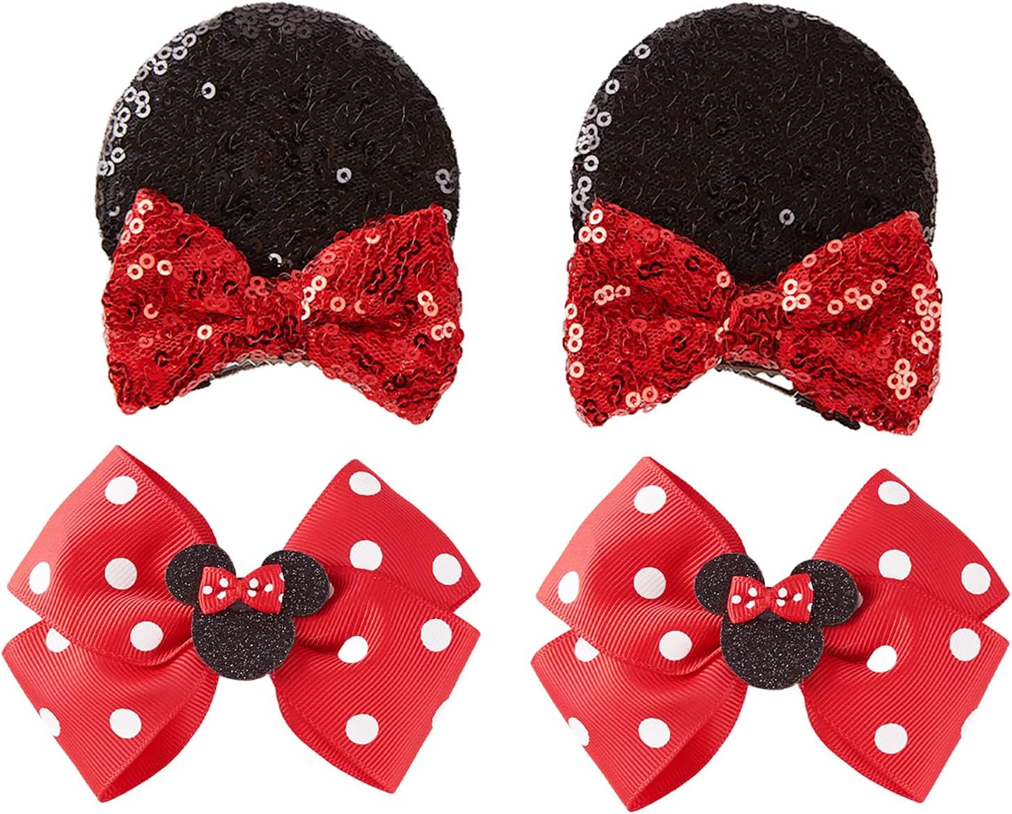 Amazon.com : 2 Pairs Mouse Ears Hair Clips Baby Girls Mini Hair ...