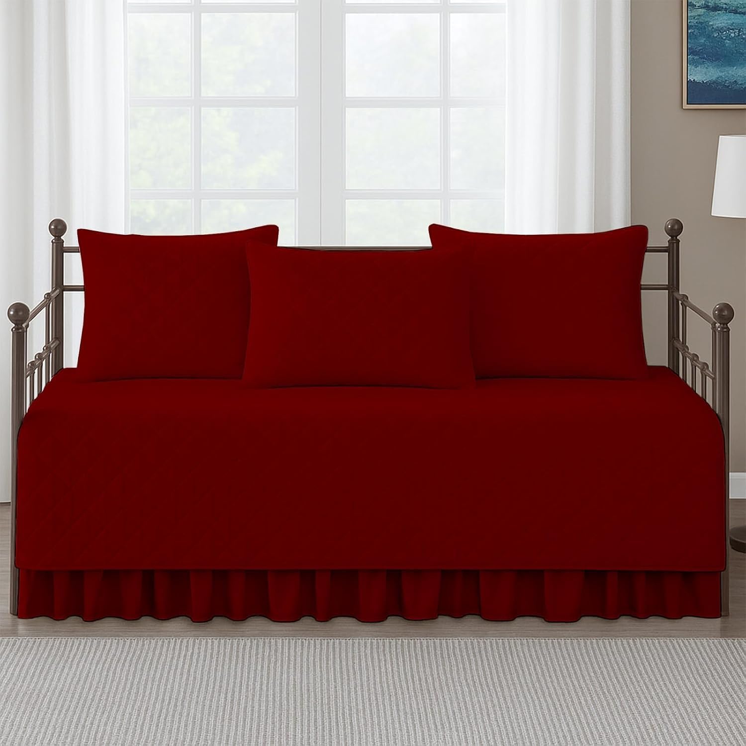 Amazon.com: NON Sticky cotton 5 Piece Daybed Cover Set Twin Size ...