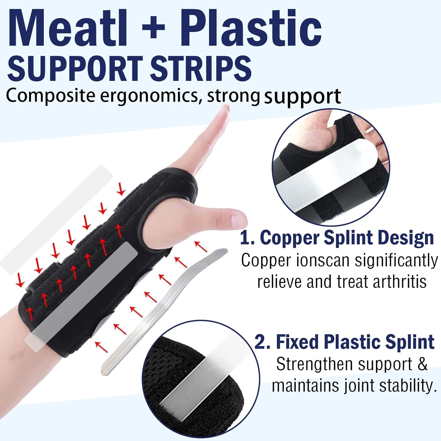 Carpal Tunnel Wrist Splint, Left Wrist Support Hand Splint Wrist ...