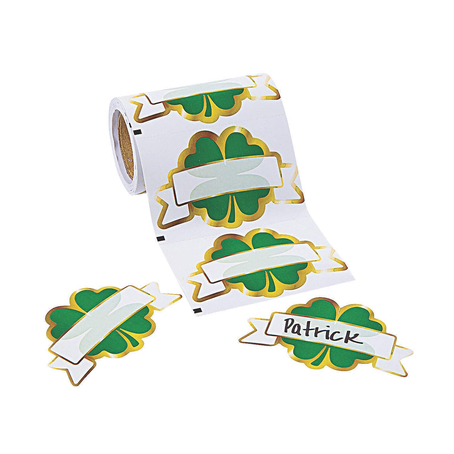 Amazon.com: Shamrock Name Tags - 3.5" x 2.25" | Green | 100 Per Roll ...