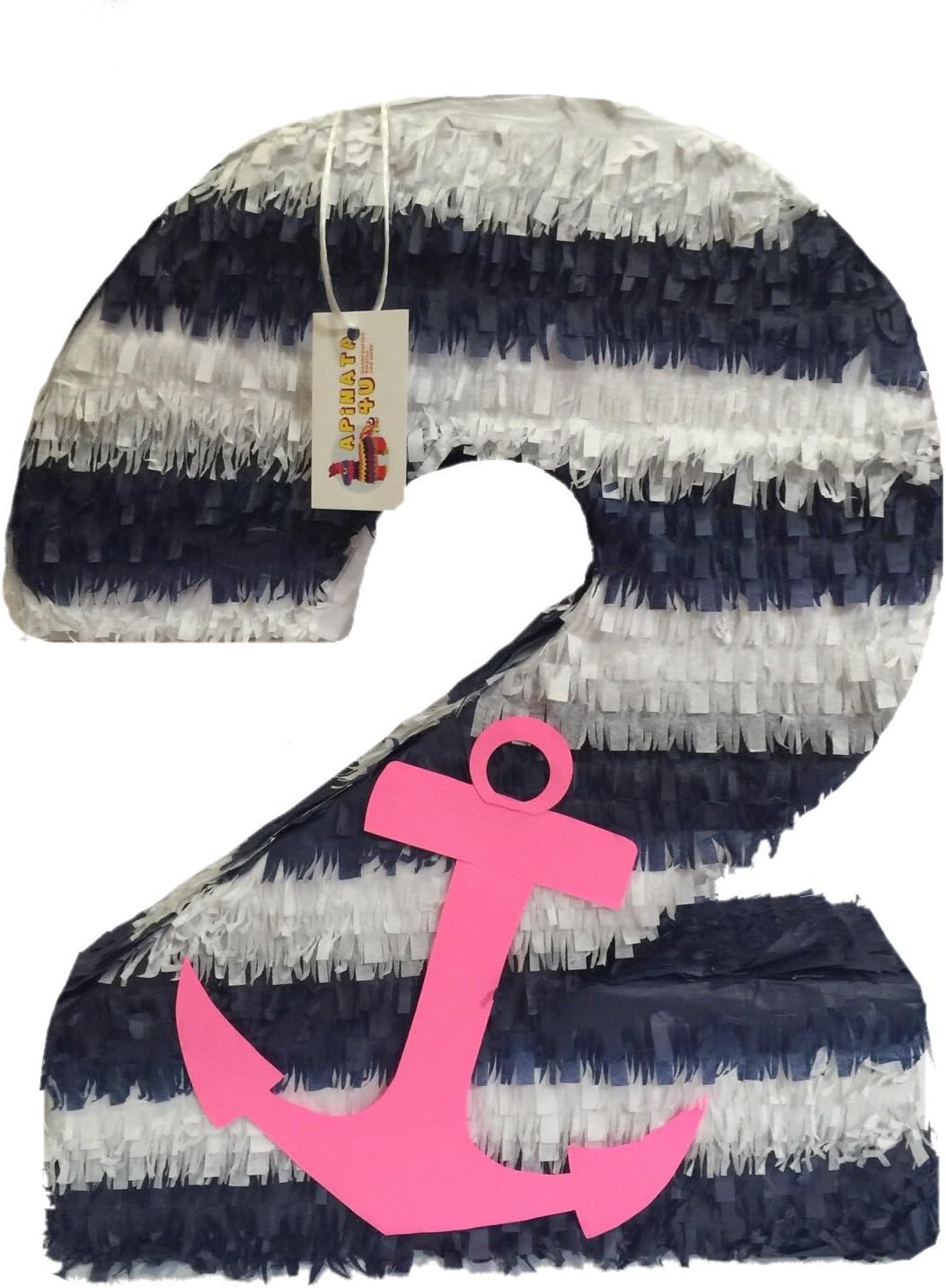 Amazon.com: APINATA4U Nautical Theme Number Two Pinata with Pink Anchor ...