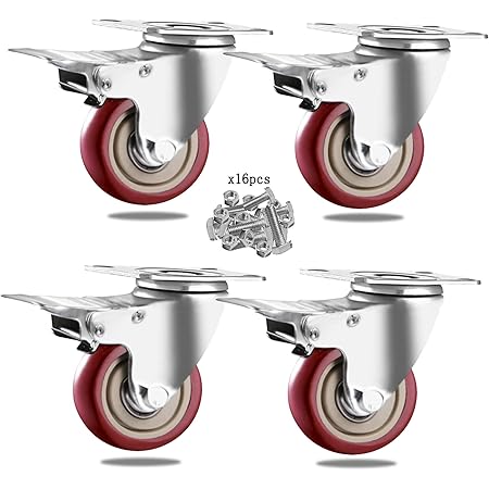 18mm 4 Furniture Caster Wheels with U-Shaped Bracket,Mute Castors ...