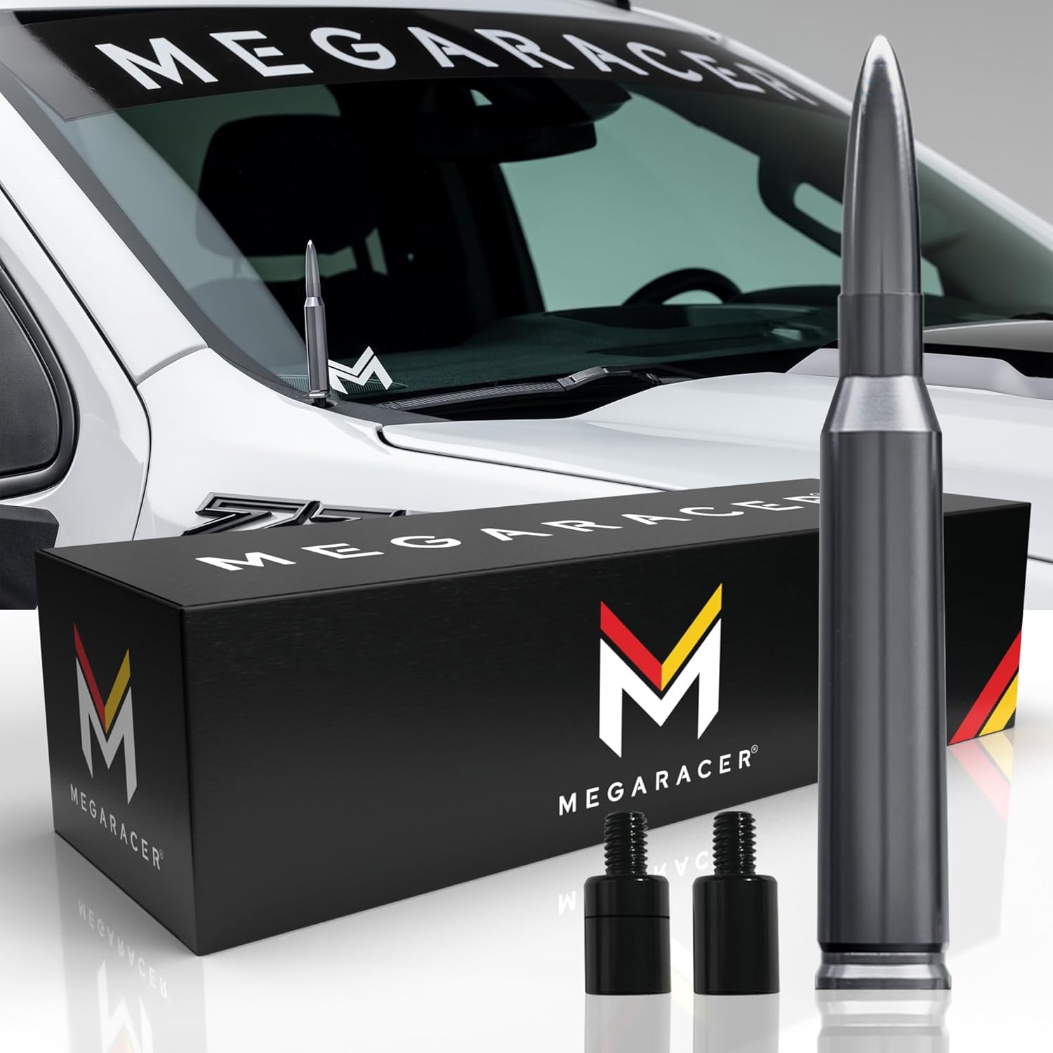 Amazon.com: Metallic Gray 50 Cal Bullet Antenna Silverado 1500 GMC ...