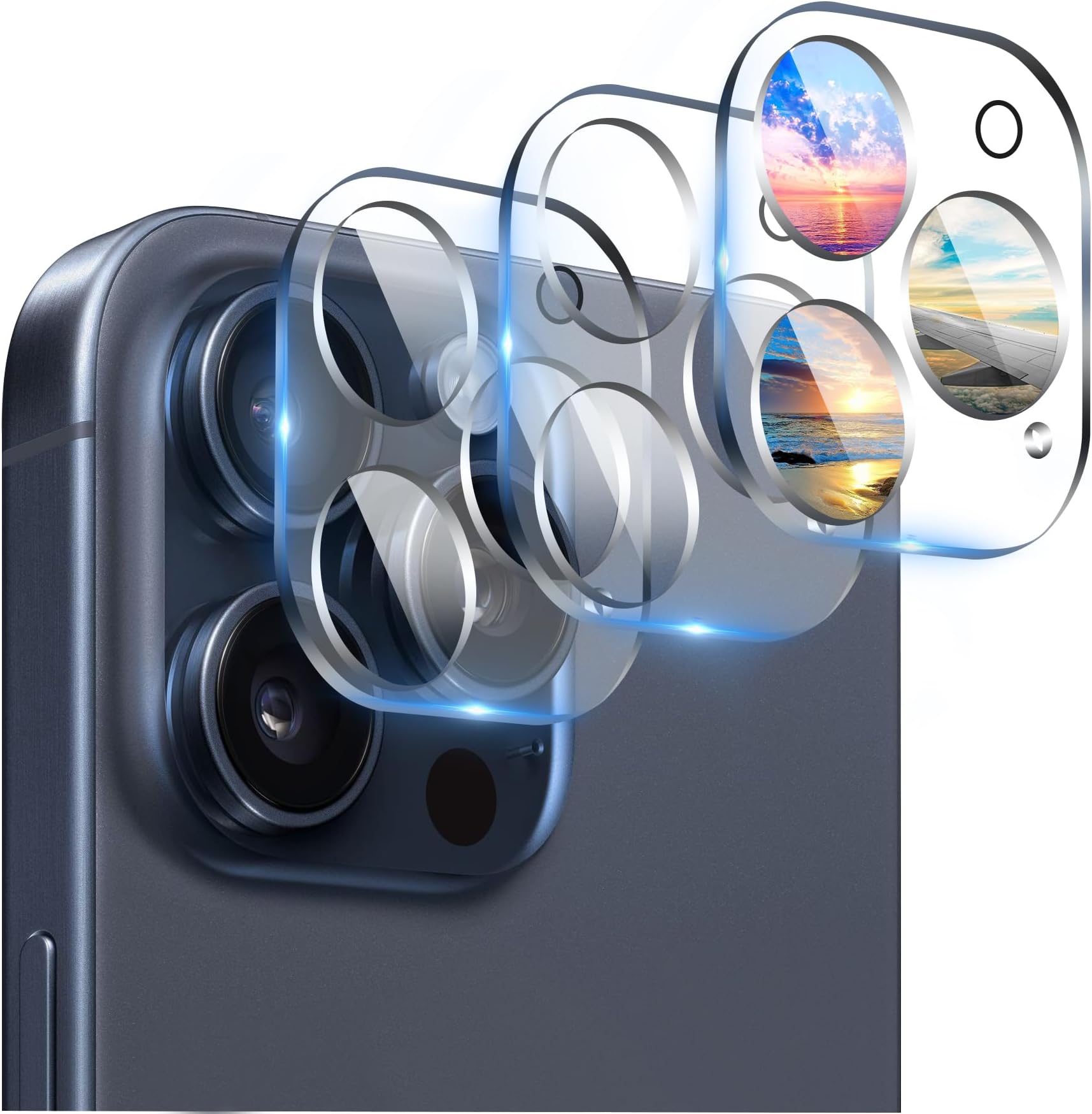 Amazon.com: QsmQam 4 Pack Camera Lens Protector for iPhone 15 Pro Max 6 ...
