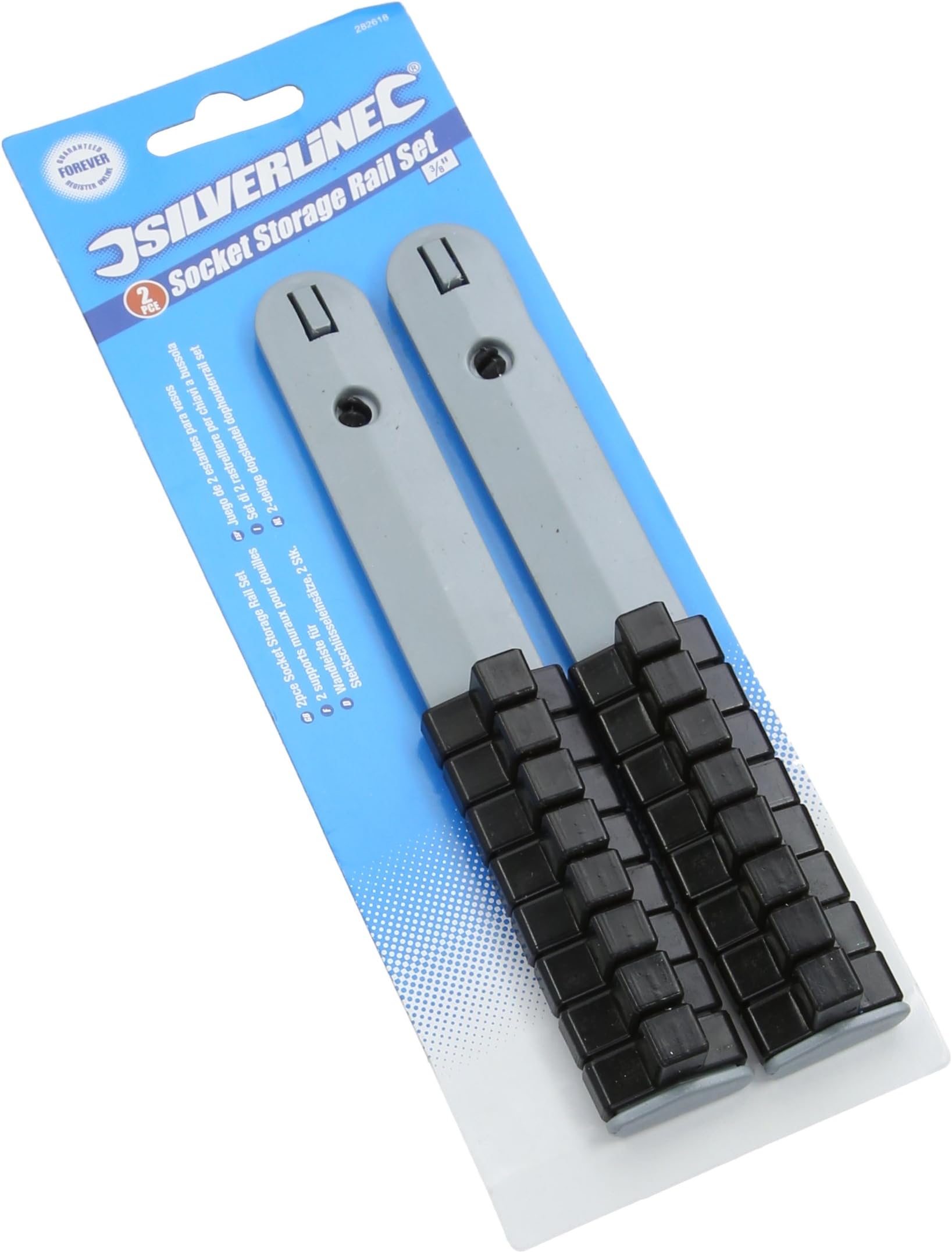 Toolzone 6pc Socket Rail Set 2 x1/4'' 2 x3/8' 2x1/2'' Organiser Storage ...