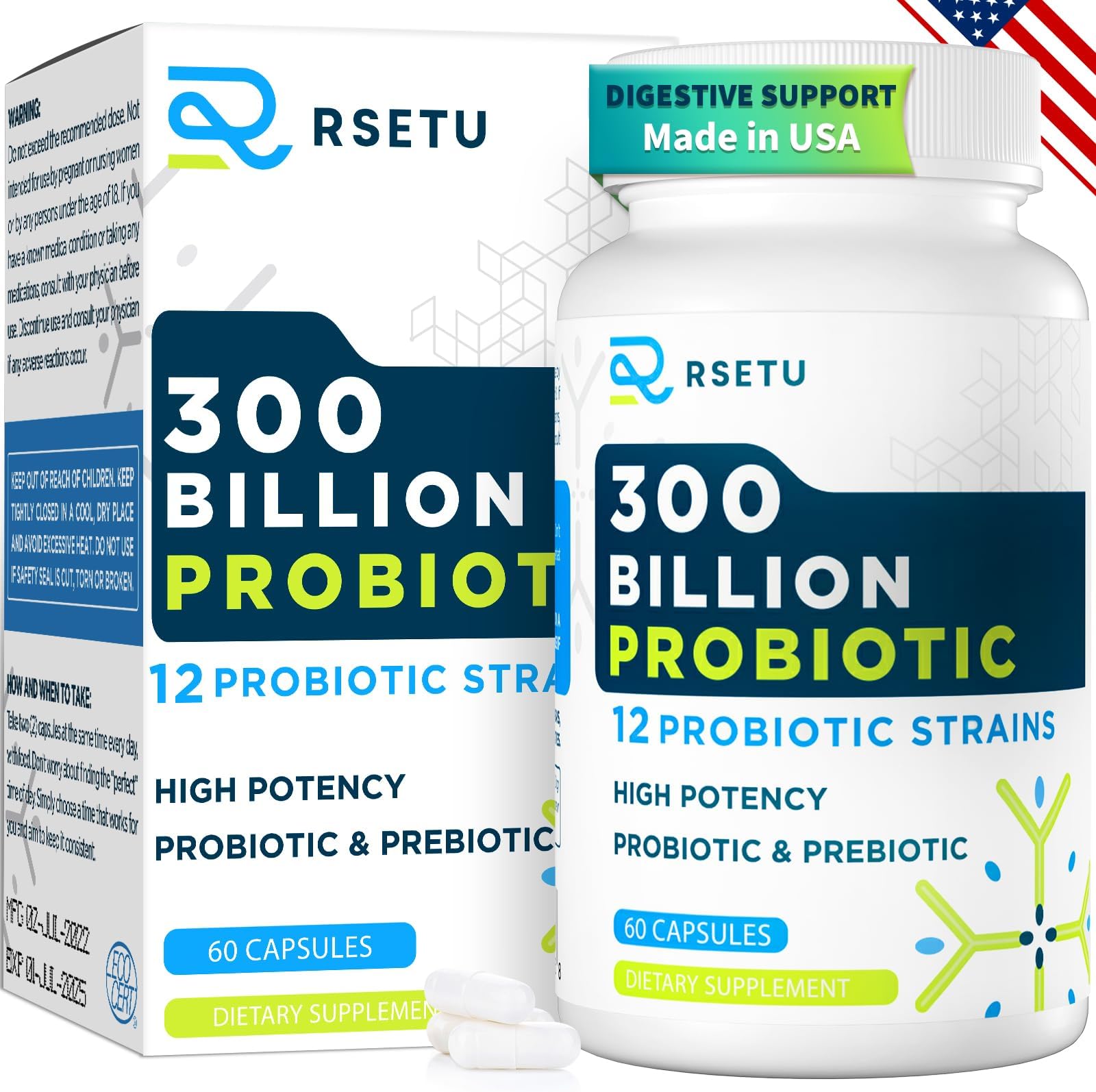 Amazon.com: Dmeisy Probiotics for Women and Men, 300 Billion CFU 24 ...