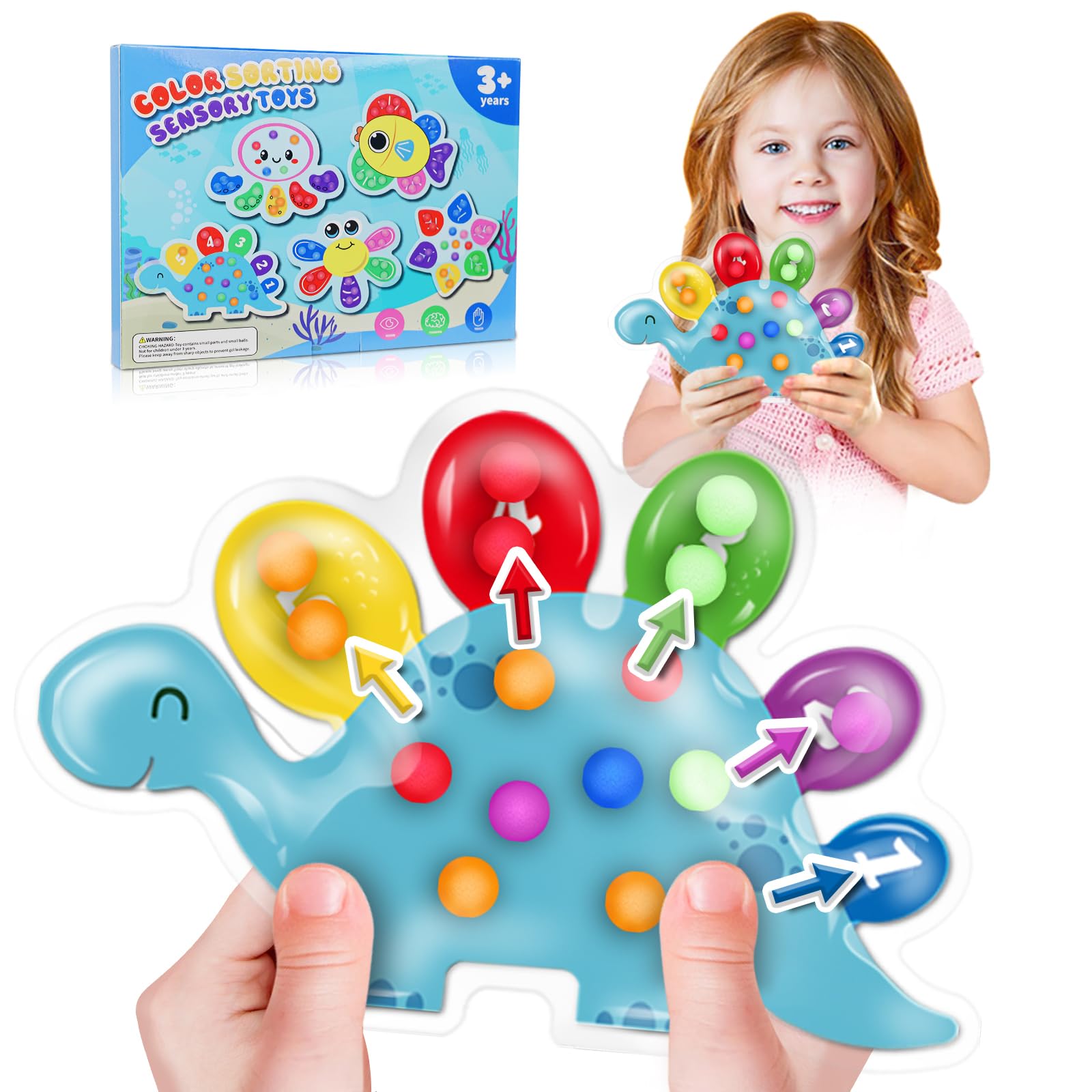 Amazon.com: Color Sorting Sensory Toys, Toddler Travel Fine Motor Toys ...