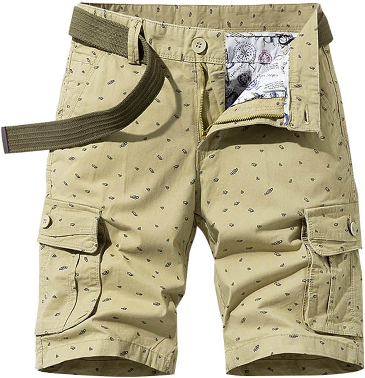 Cargo Shorts for Men Stretch Waist Cargo Shorts for Men Solid Wave ...
