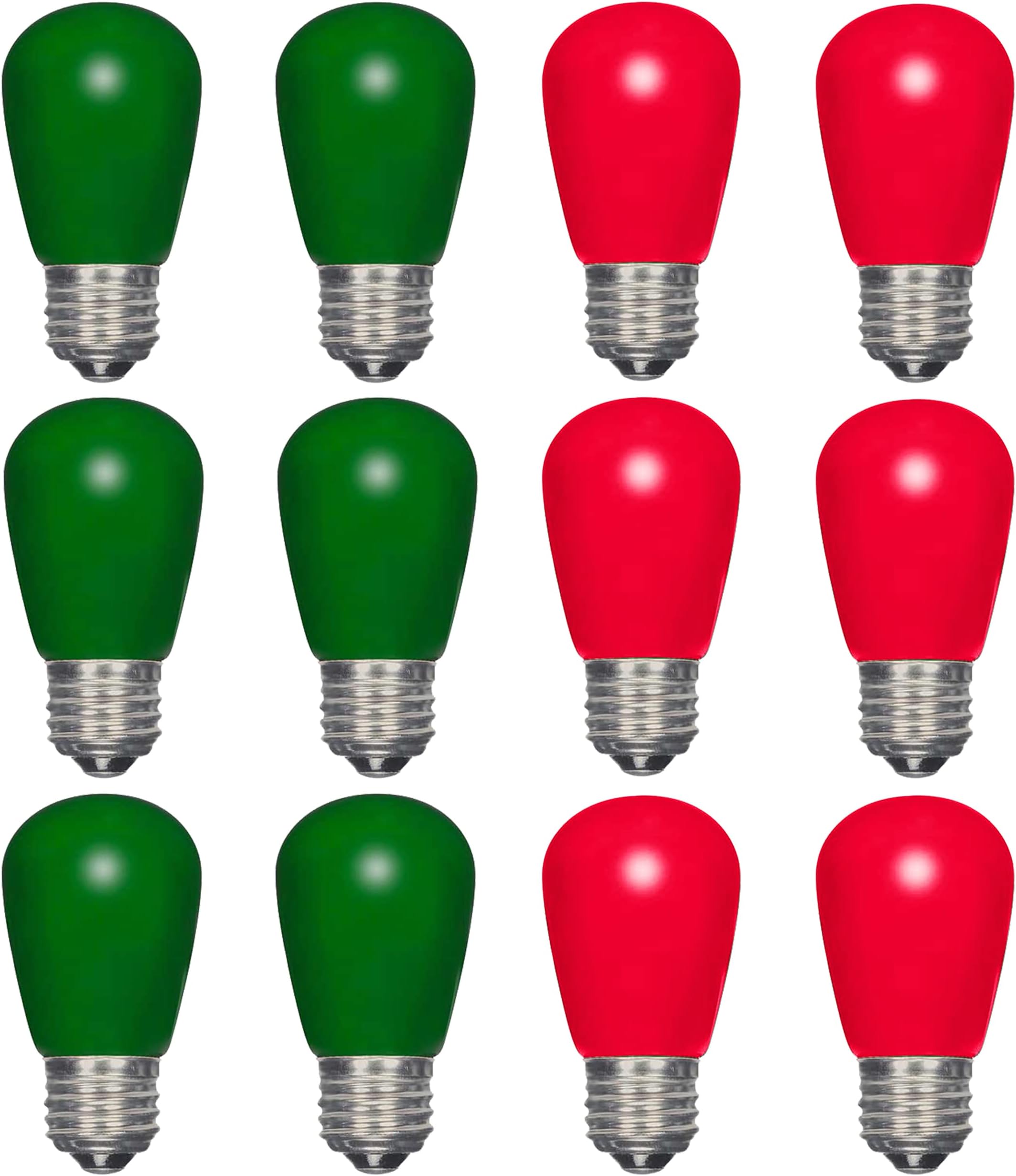 12 Pack S14 Red Light Bulb Green Light Bulb Ceramic Incandescent 11 ...