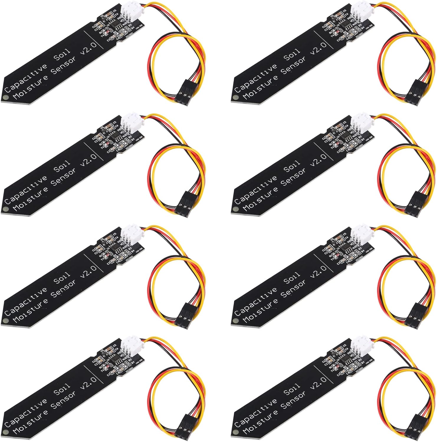 Amazon.com: 8Pcs Capacitive Soil Moisture Sensor Module Corrosion ...