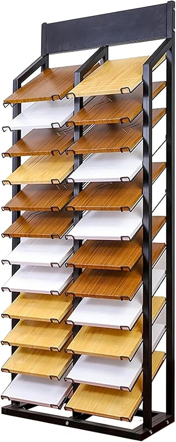 Floor Standing Wooden Tile Display Rack, Metal Sample Holder for ...