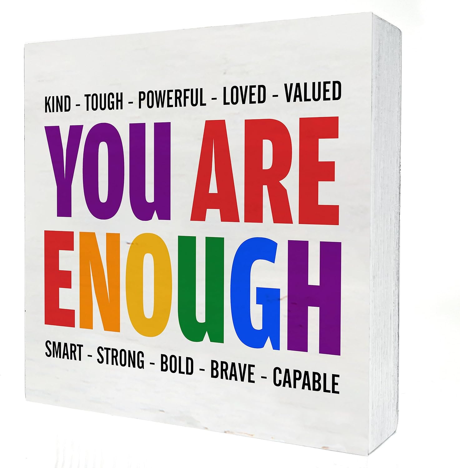Amazon.com: You Are Kind Tough Powerful Enough Wooden Box Sign Desk ...