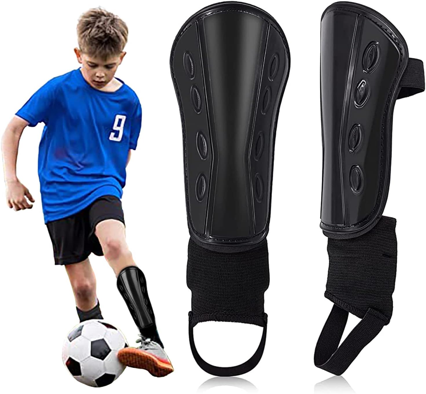 BIGTHREE Football Shin Pads for Kids, Youth, Adults, Leg Shin Guards ...