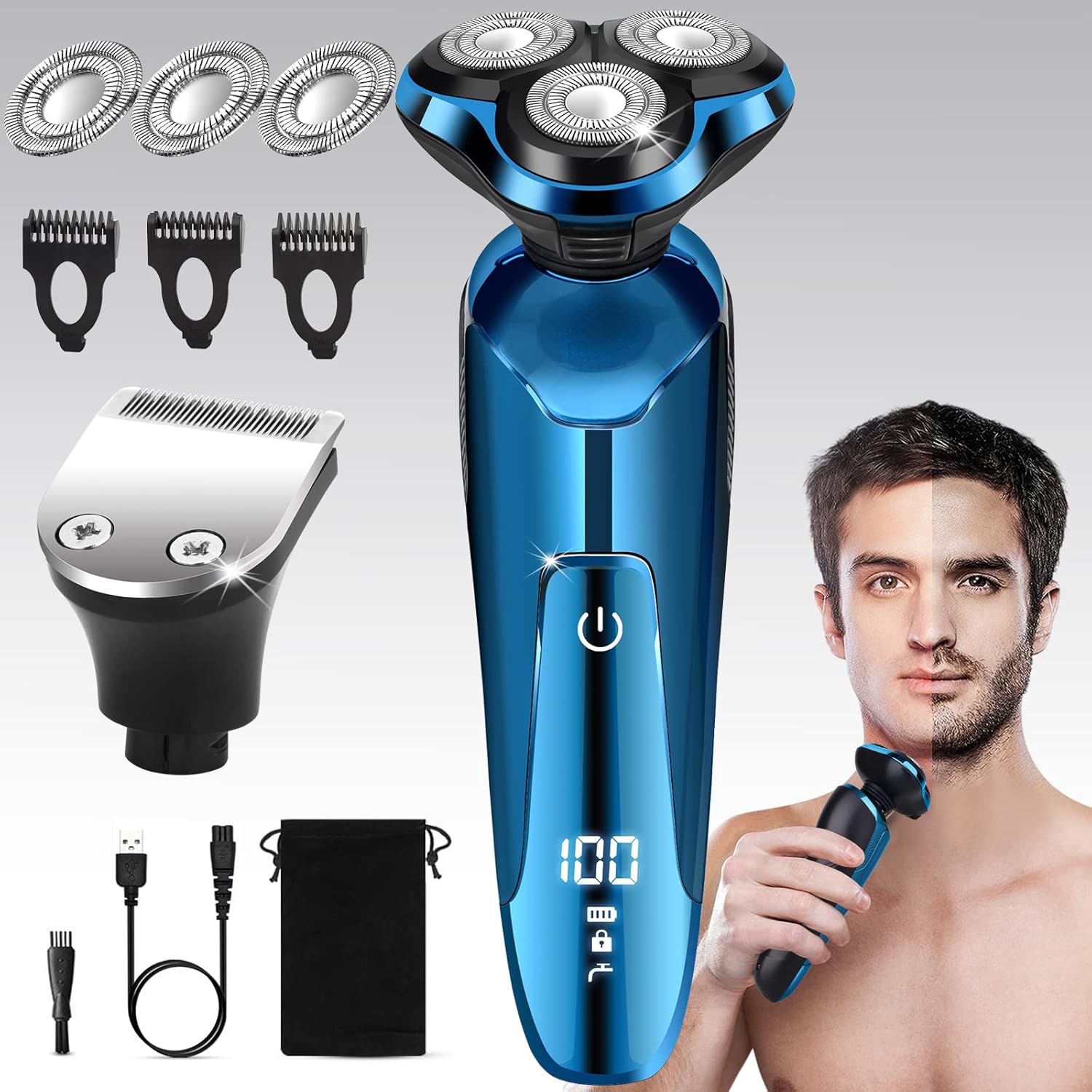 Amazon.com: Electric Razor for Men, 2023 Men’s Electric Shavers Rotary ...
