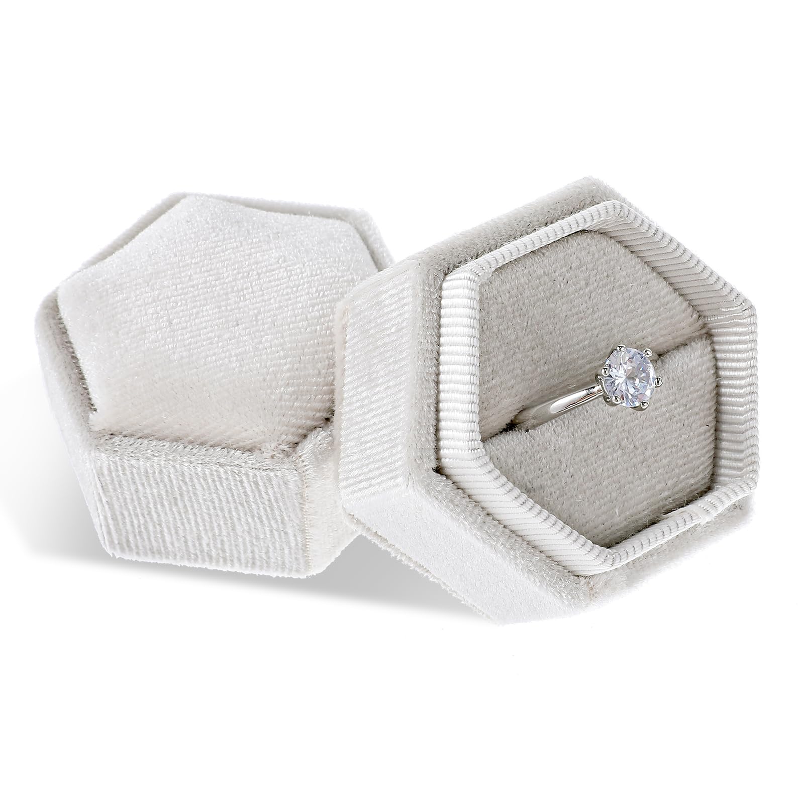 Amazon.com: Gjinxi Velvet Ring Box, Jewelry Ring Box Engagement Ring ...