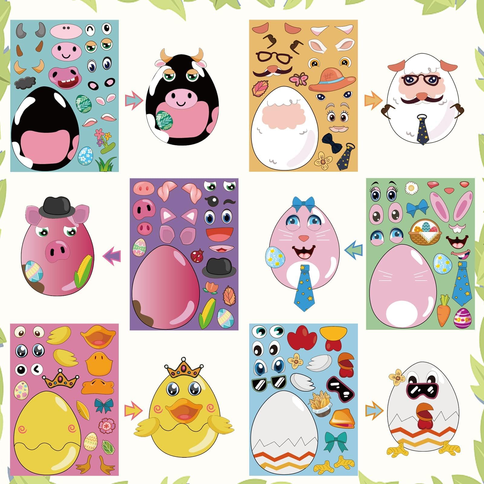 Snapklik.com : 30 Sheets Easter Egg Decorating Stickers For Kids ...