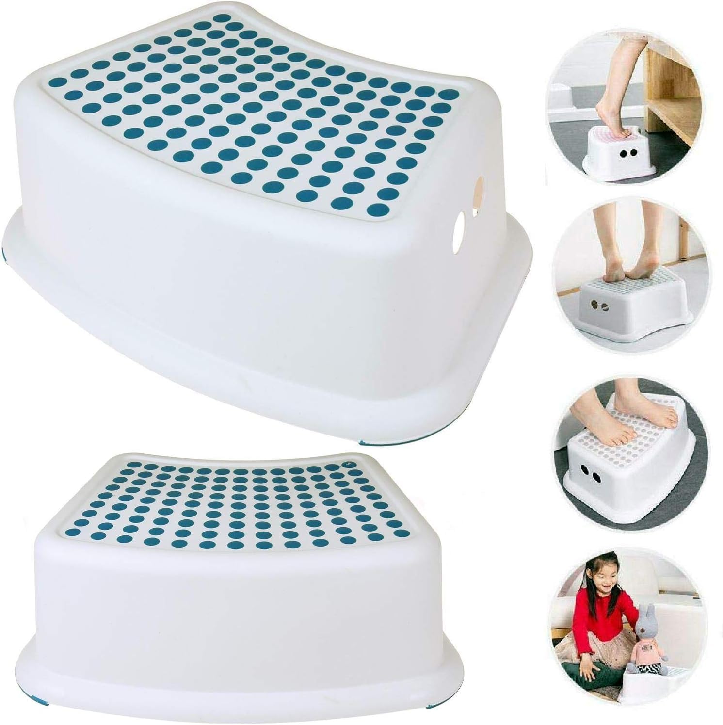 Unibos Heavy Duty Plastic Step Stool Anti Non Slip Grip Kids Child ...