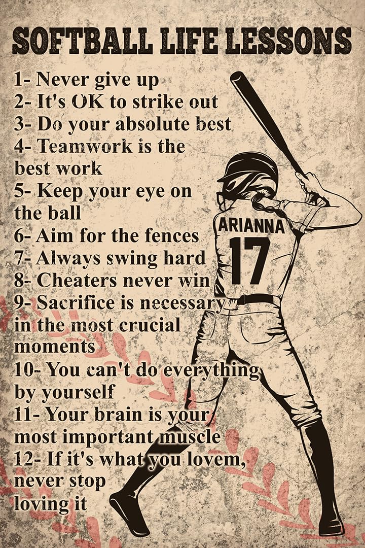 Amazon.com: Personalized Softball Girl Player, Softball Life Lessons ...