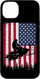 Amazon.com: iPhone 14 Plus Distressed American Flag Snowmobiling ...