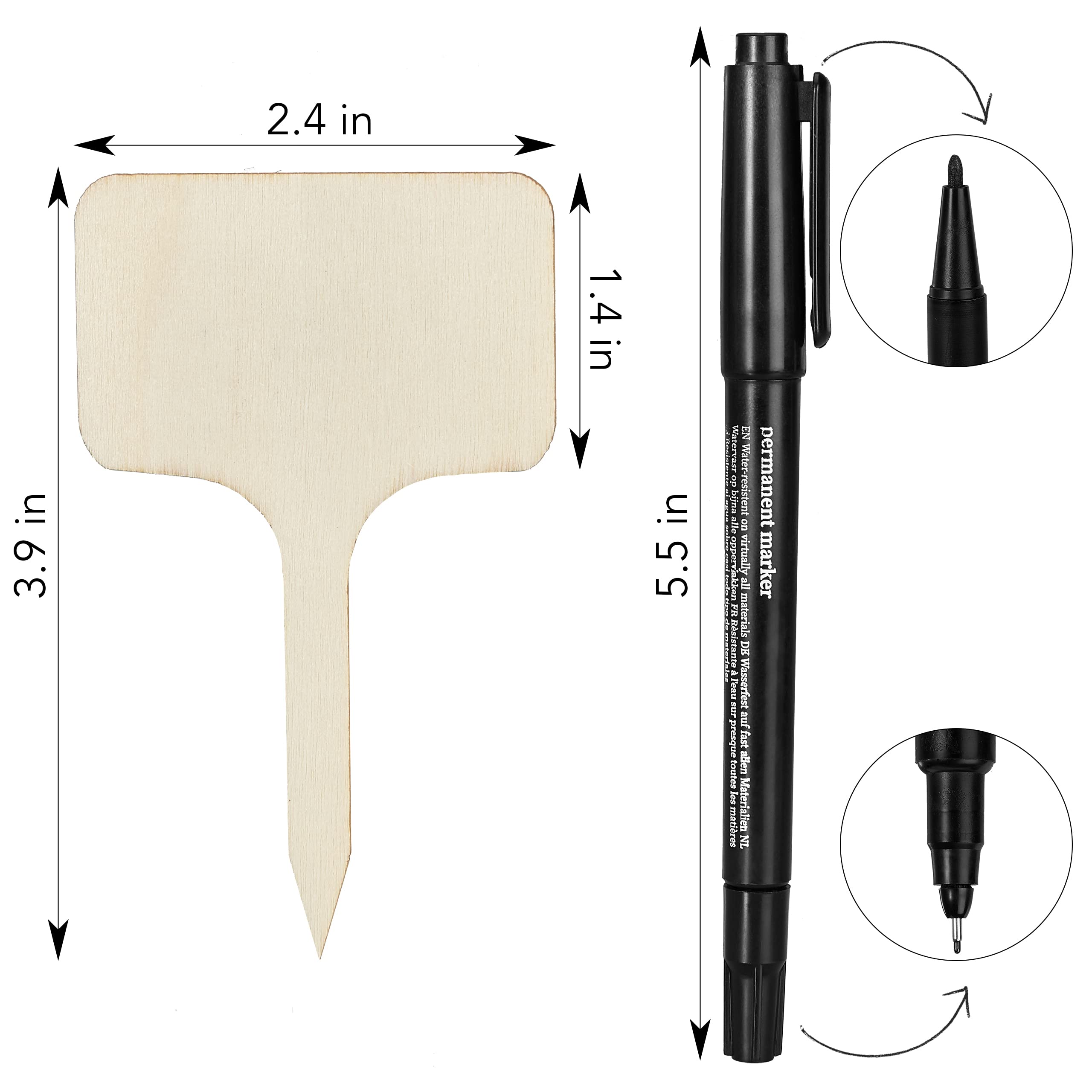 Snapklik.com : OwnGrown Wooden Plant Tags - 60 Labels And Marker Pen ...
