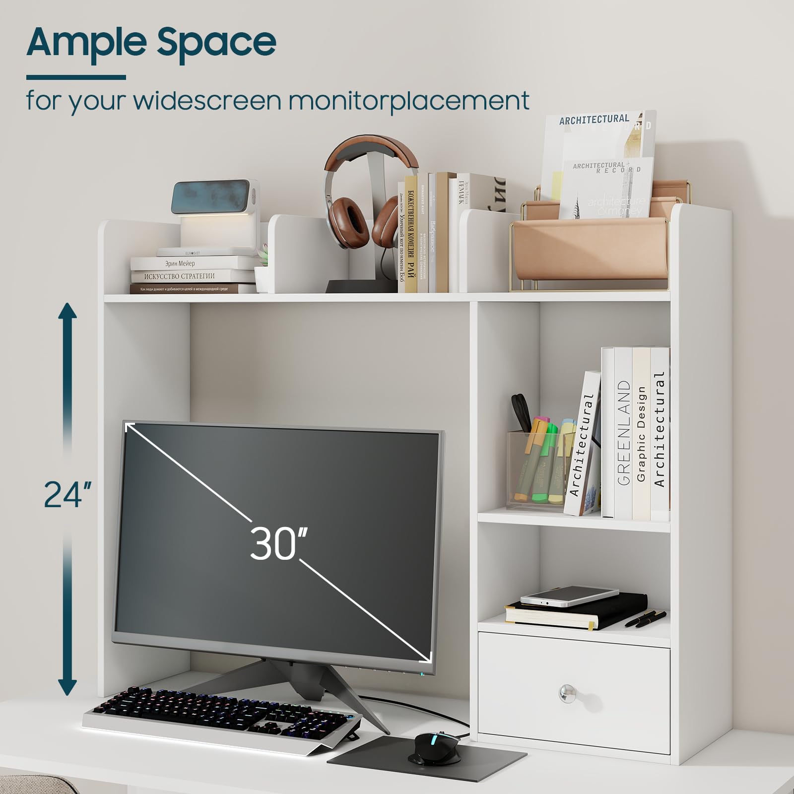 Snapklik.com : Vabches Desk Shelf For Top Of Desk, Desktop Organizer ...