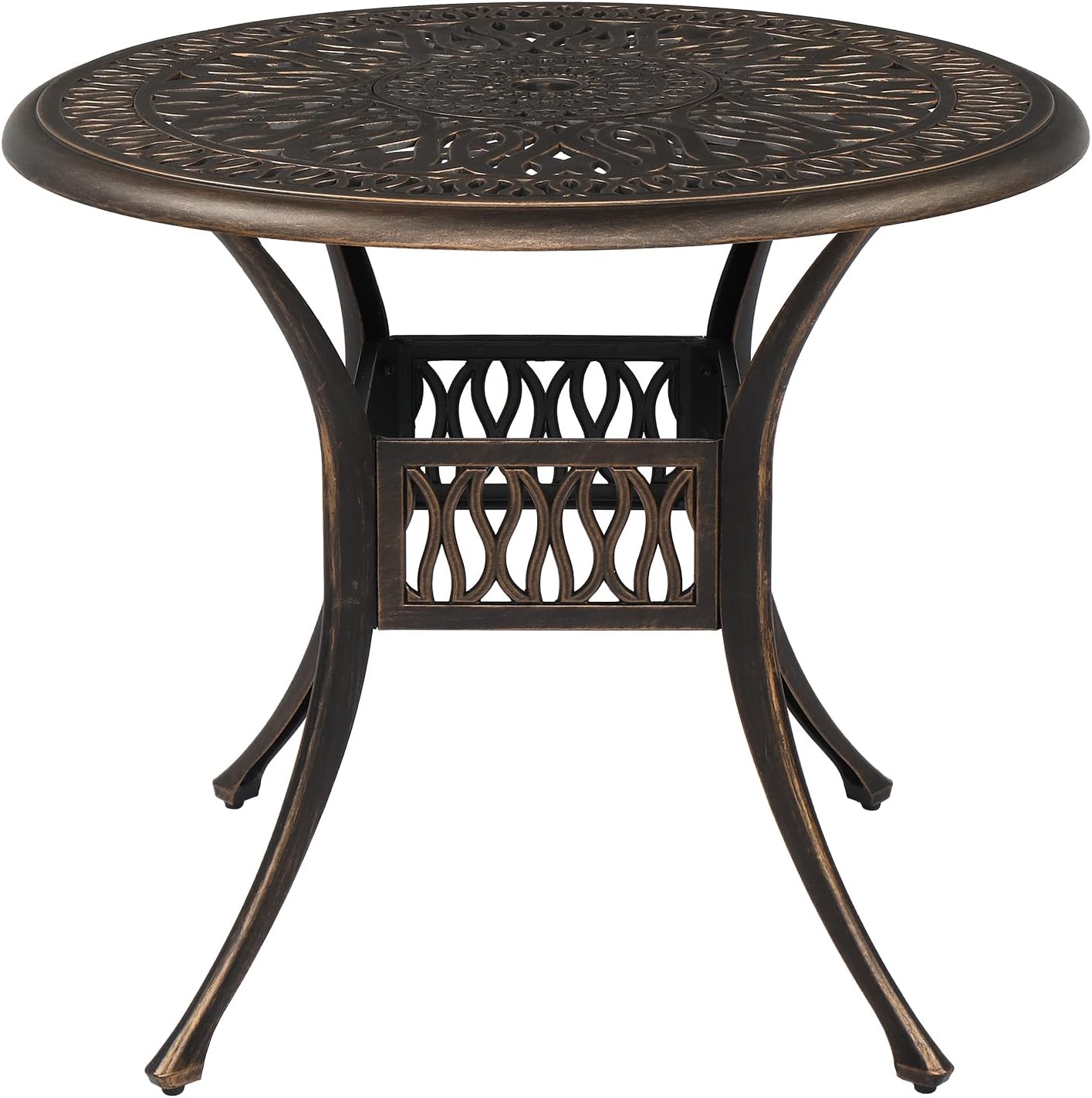 Amazon.com : DALI Bistro Table, Square Cast Aluminum Round Outdoor ...