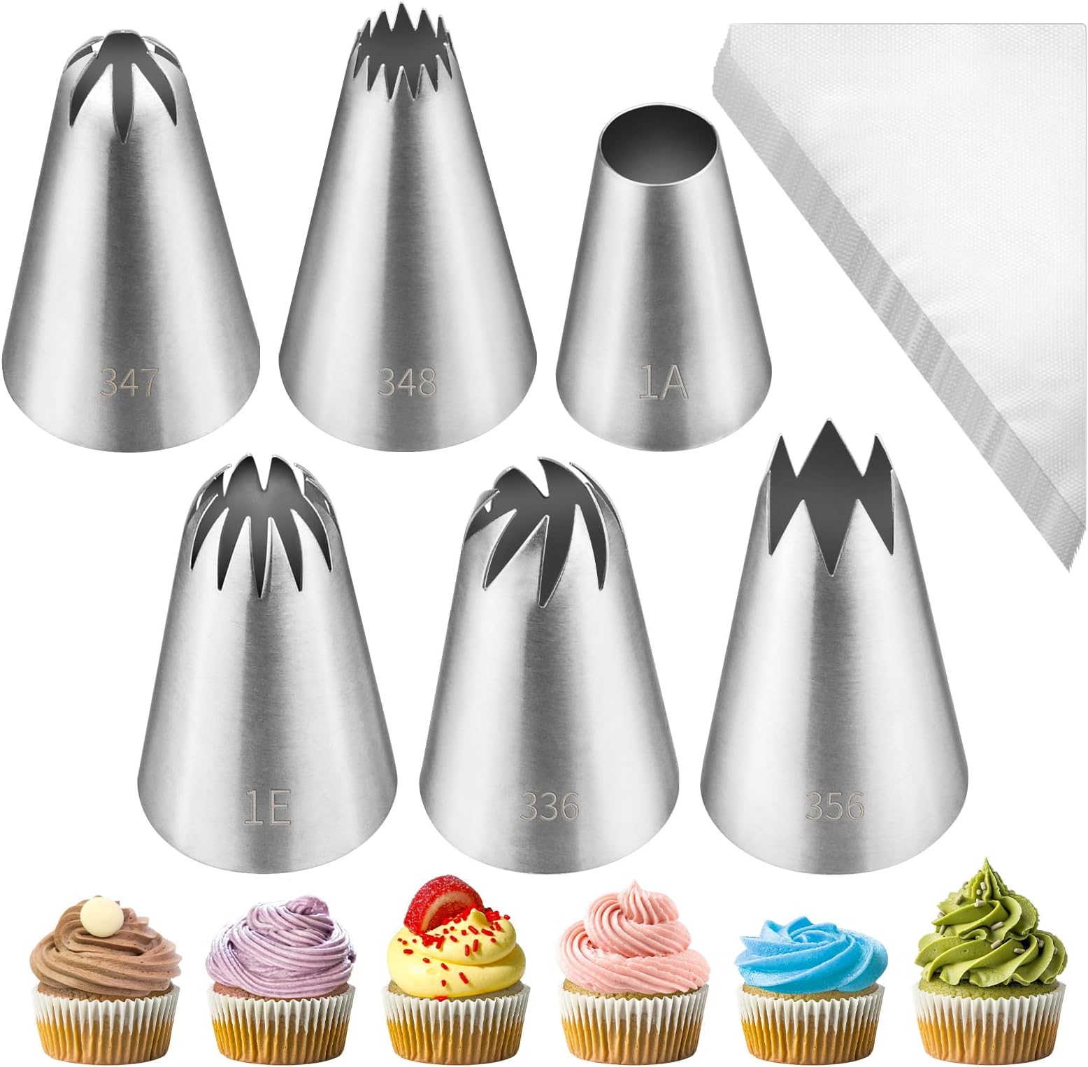 Amazon.com: Tumtanm 5 Pack Extra Large Piping Nozzles, 9FT 1B 1C 1E 356 ...