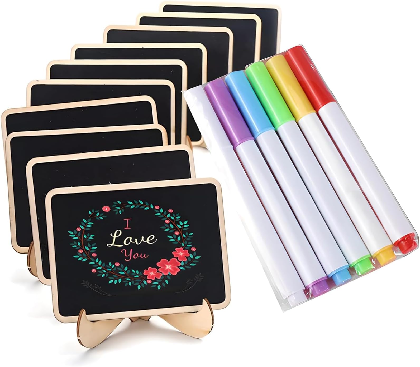 Amazon.com : NVAAV Vintage Wooden Mini Chalkboard Signs - Set of 6 ...