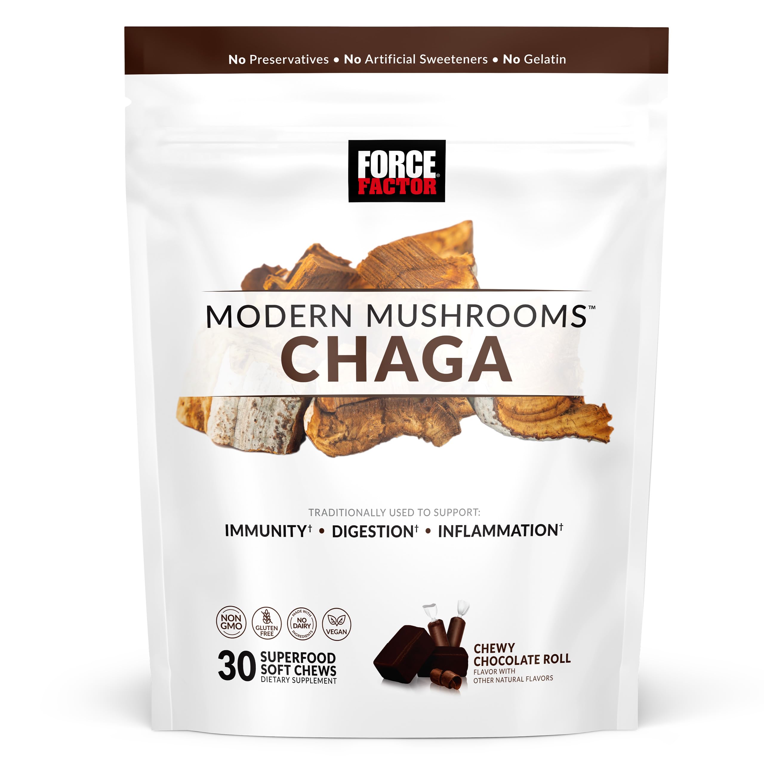 Amazon.com: FORCE FACTOR Modern Mushrooms Soft Chews, Chaga Mushrooms ...