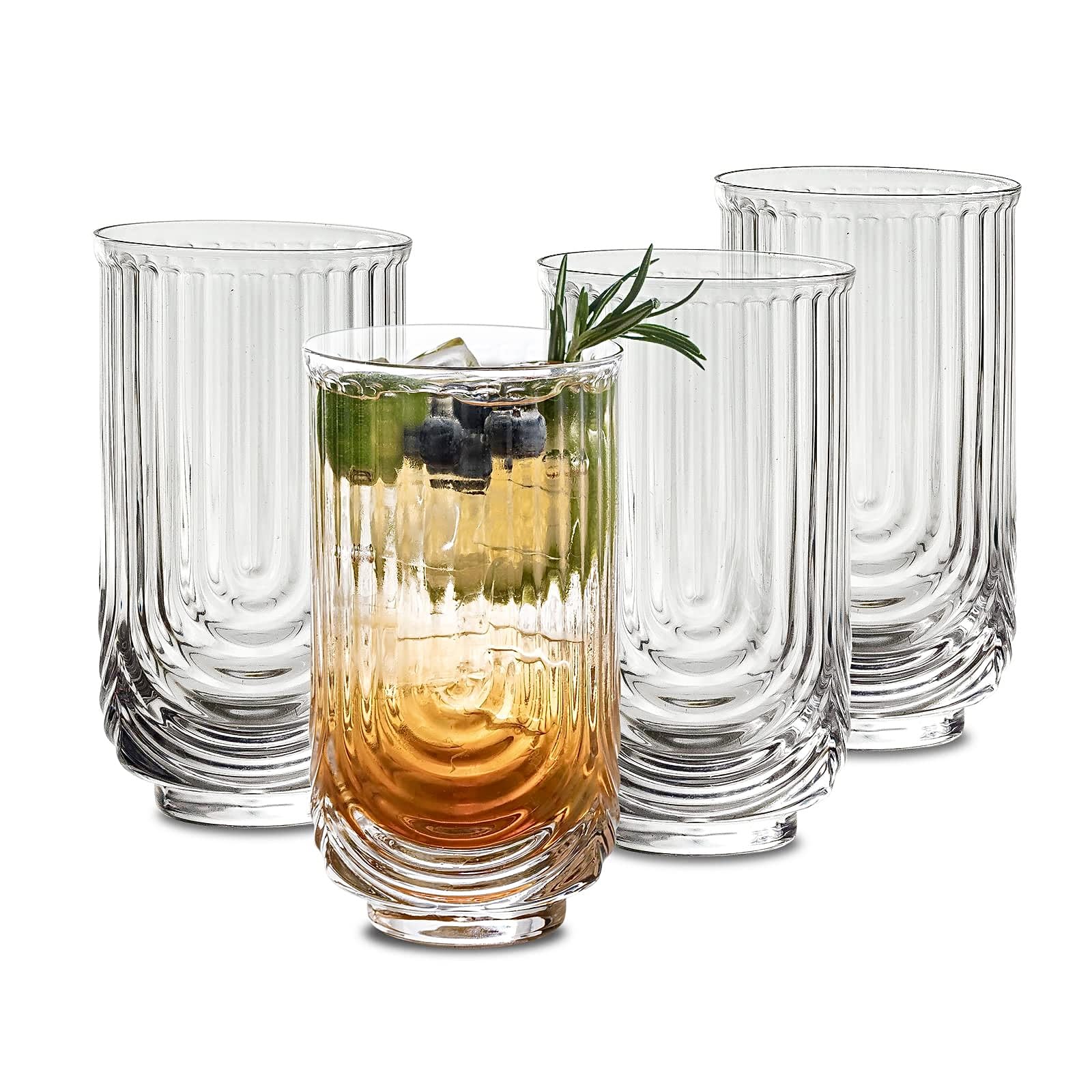 Amazon.com | INSETLAN Vintage Glassware Arch Design Glass cups Set of 4 ...