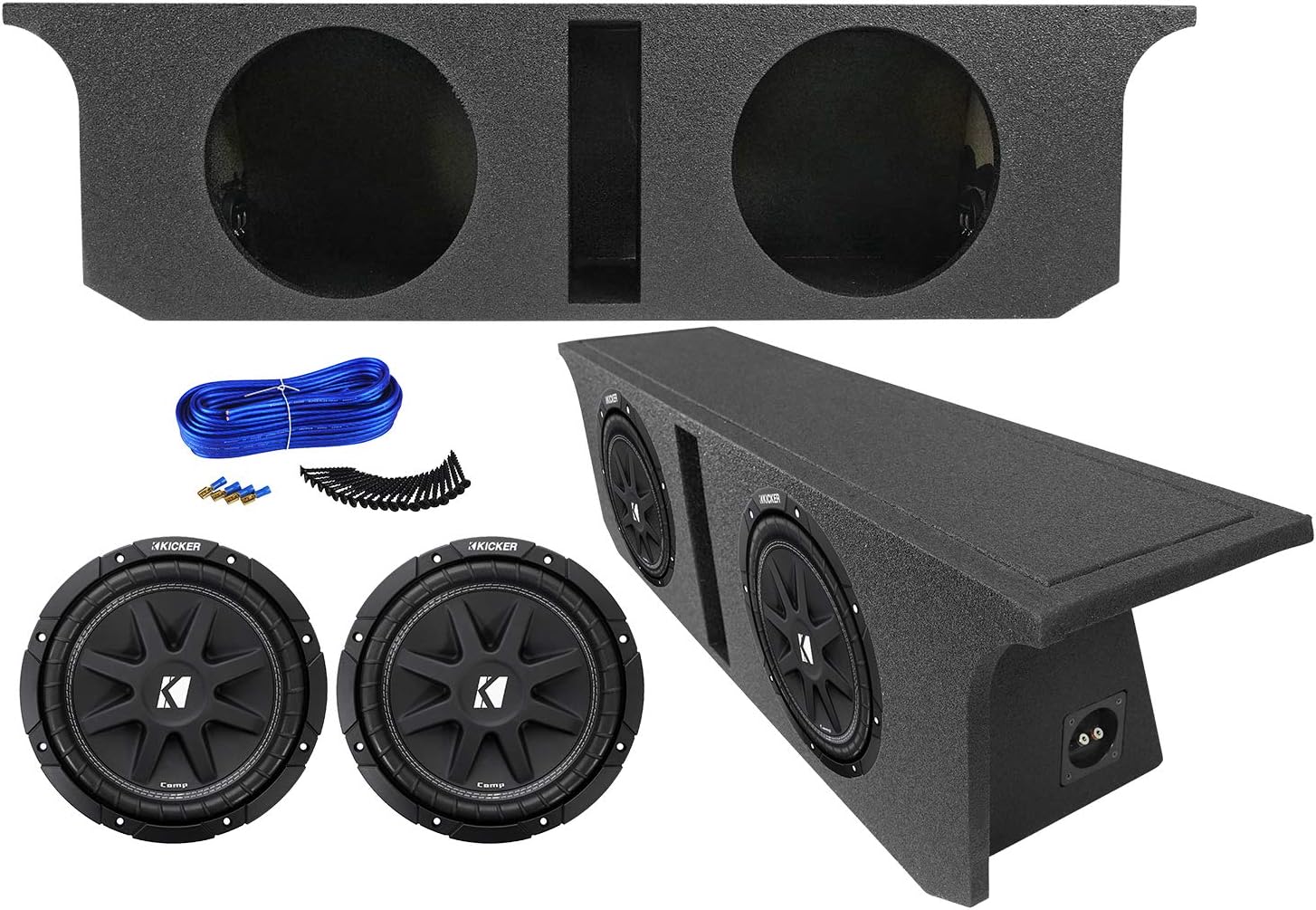 Amazon.com: KICKER (2) 10" Subwoofers+Sub Enclosure Box for 2007-2016 ...