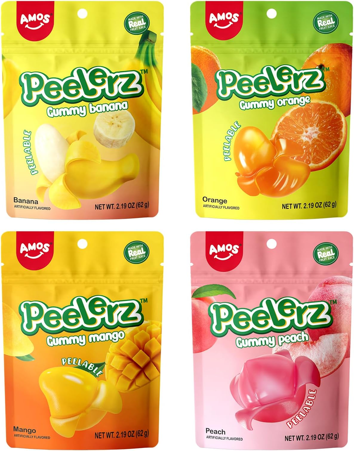 Amazon.com : AMOS Peelerz Gummy Variety Pack – 4 Individual Packs in ...