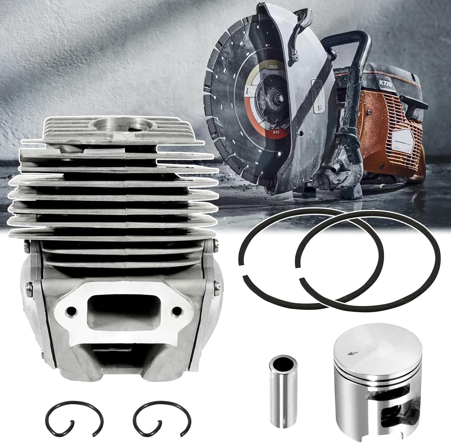 Amazon.com: VORGENS 51mm Piston Cylinder Kit Fit for Husqvarna Chainsaw ...